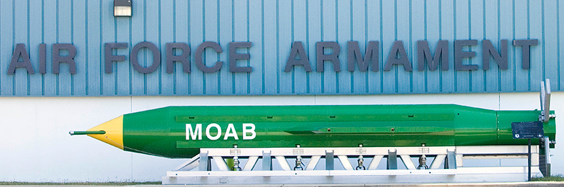 美, 핵빼고 가장 강력한 'GBU-43' IS근거지에 투하… 500m 반경 모든 생물체 제거 위력